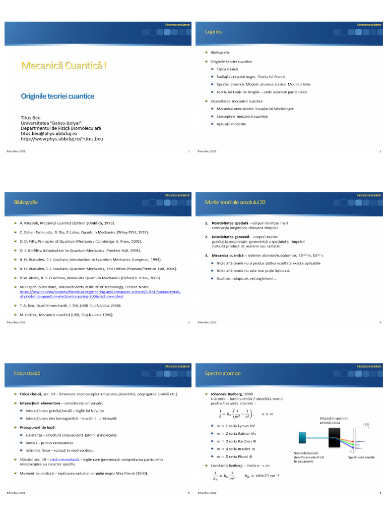 C1 Originile Teoriei Cuantice | PDF