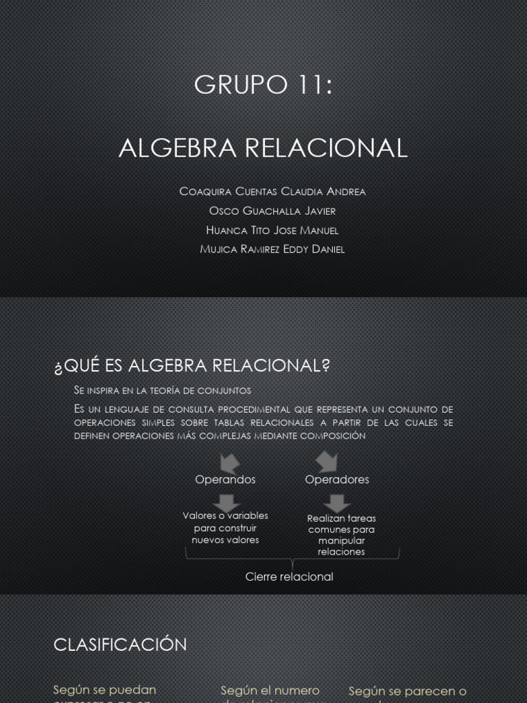 Algebra Relacional | Descargar gratis PDF | Matemáticas | Álgebra abstracta