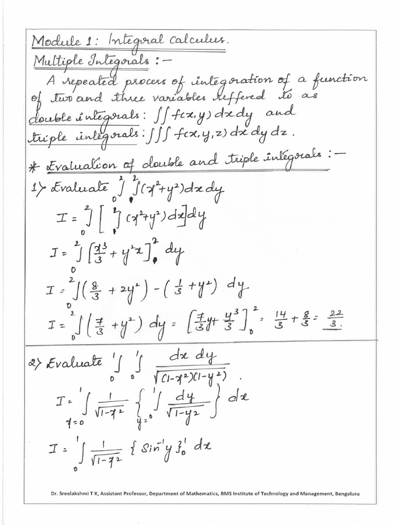 1 - Multiple Integrals | PDF