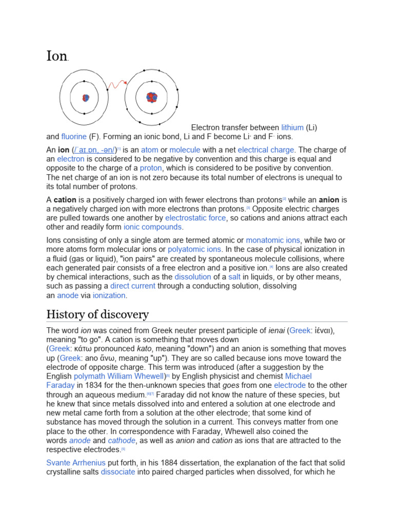 Ion and Compounds | PDF | Ion | Chemistry