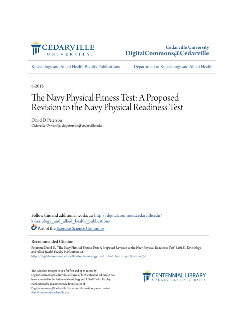 The Navy Physical Fitness Test | PDF | Physical Fitness | United States ...
