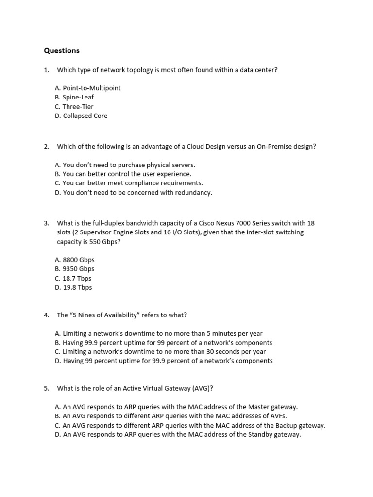 Lesson 1 Quiz | PDF | Computer Network | Network Switch