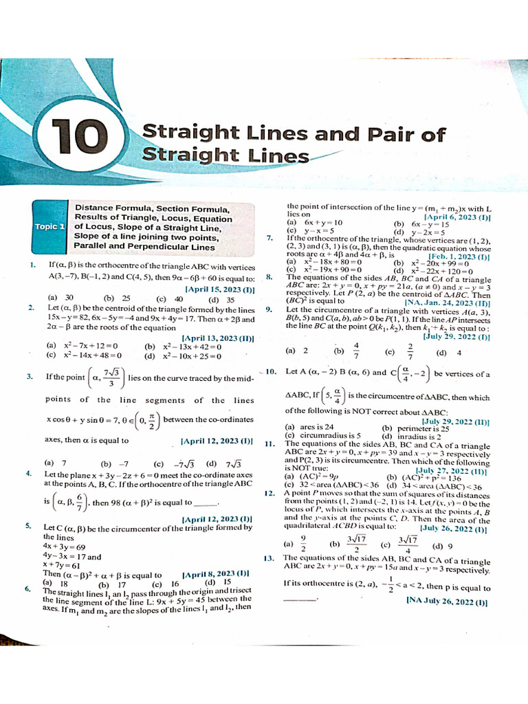 Straight Lines | PDF