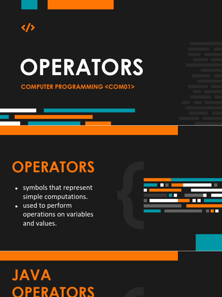Com01 PPT Operatorsandconditionalstatement | PDF | Arithmetic | Theoretical Computer Science
