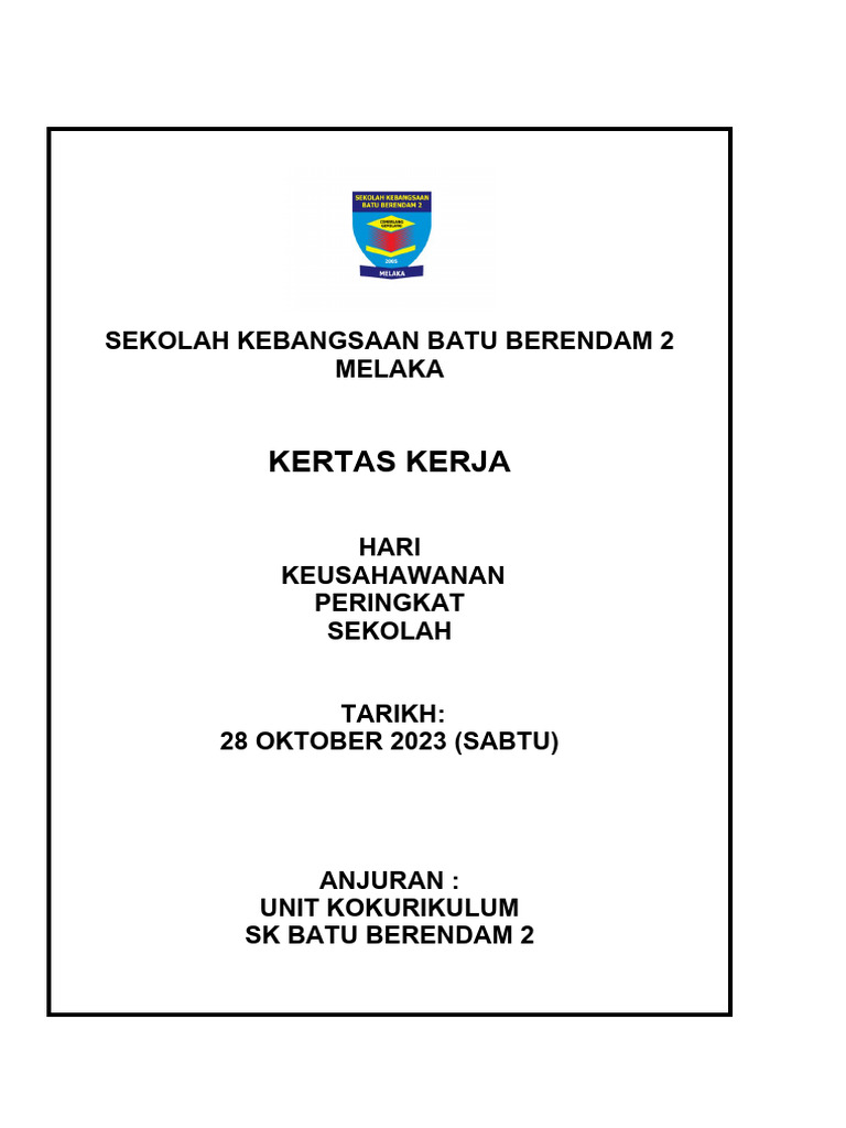 Ajk Hari Keusahawanan 2023 | PDF