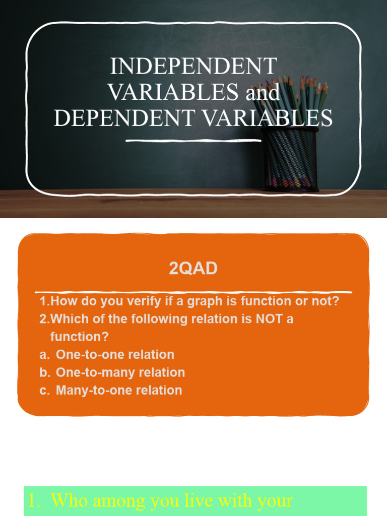 Independent Variables and Dependent Variables | PDF | Self-Improvement