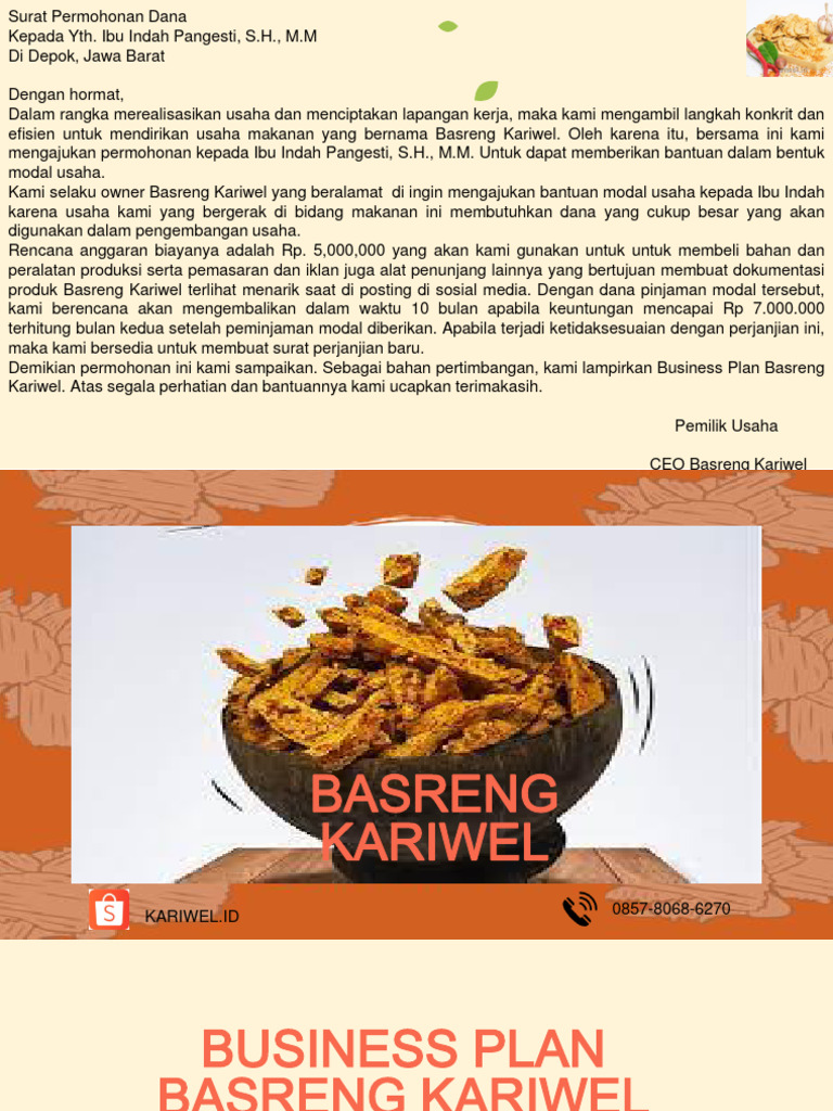 BUSINESS PLAN Kel 1 PPT Finale | PDF