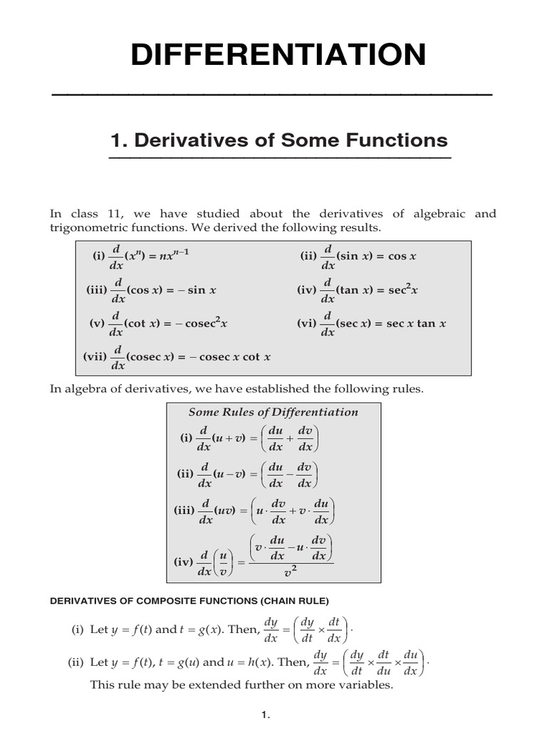 Derivatives - Practice - Sheet - (1) - 1 | PDF | Trigonometric Functions | Combinatorics