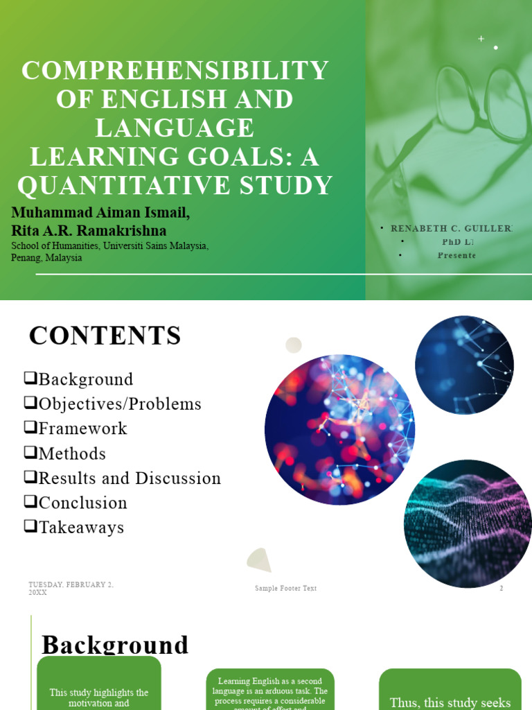 Comprehensibility of English and Language Learning Goals | Download ...