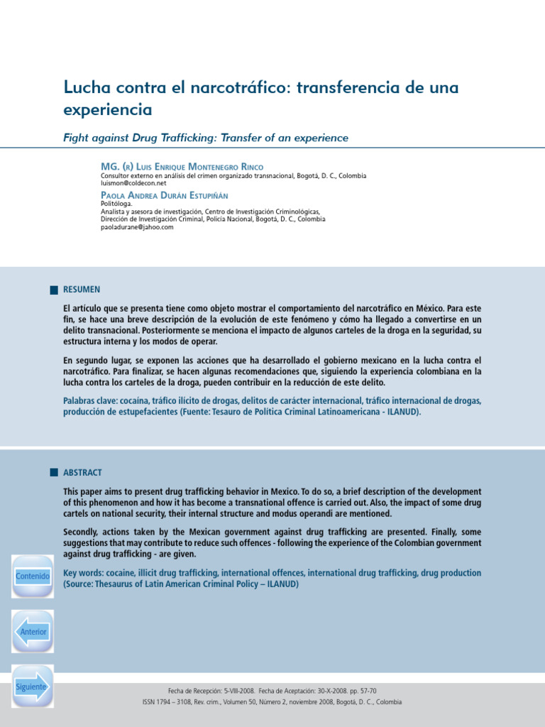 Combate Drogas en Colombia y México | Descargar gratis PDF | Cartel de Sinaloa | Comercio ilegal ...
