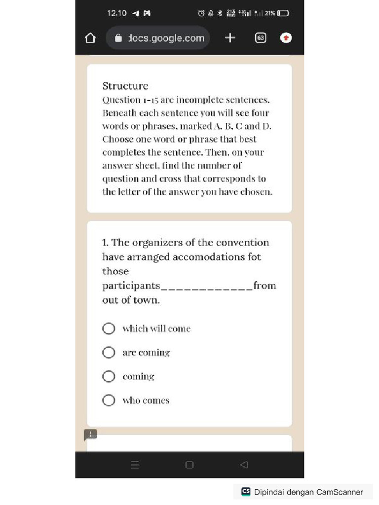 Soal TOEFL | PDF