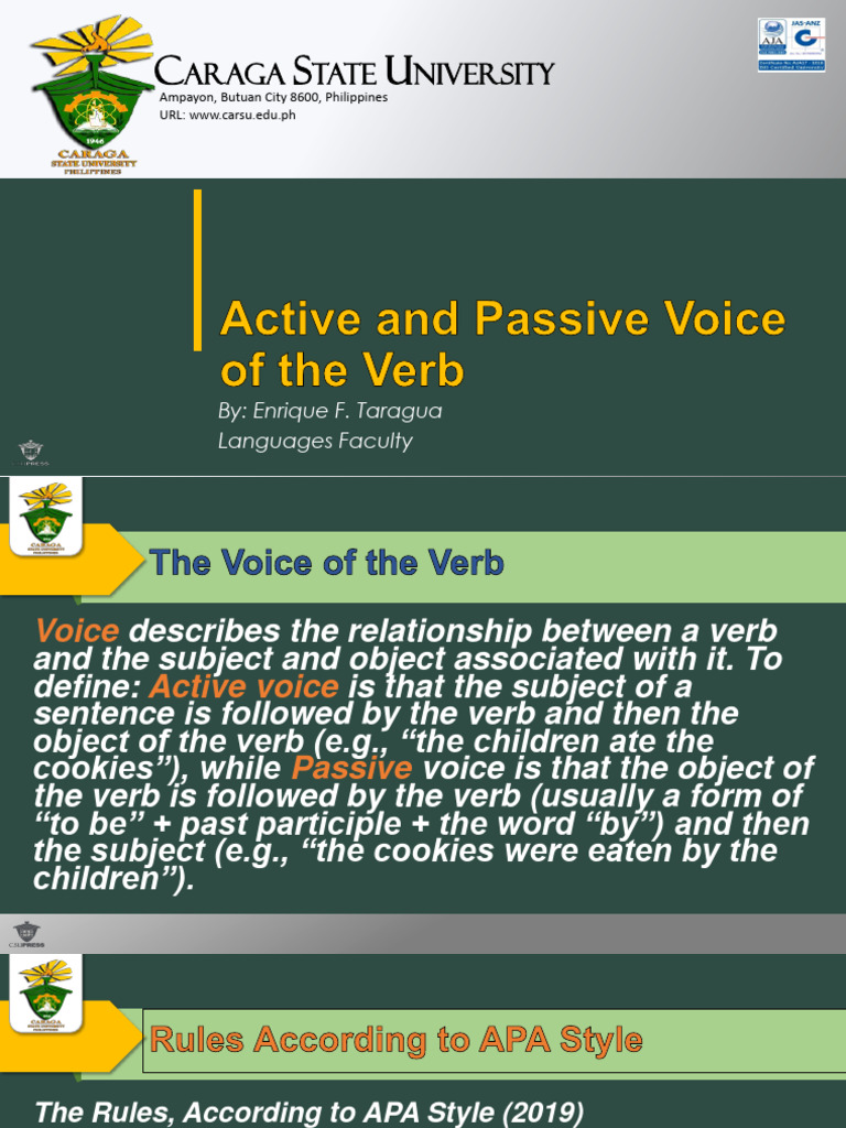Active Passive Voice PDF | PDF | Verb | Subject (Grammar)