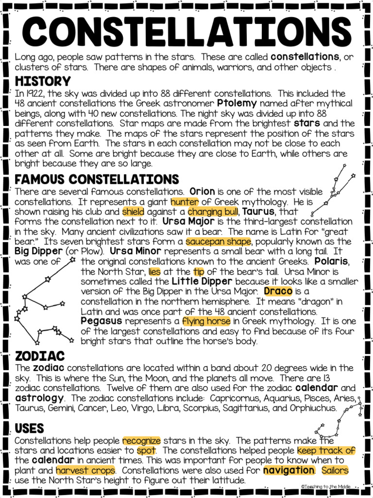 Constellations Teacher | PDF | Constellation | Zodiac