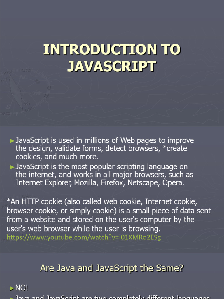 Troduction To Javascript Pdf Java Script Cookie