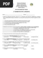 Grade 6 English Diagnostic Test | PDF | Linguistics | Linguistic Typology