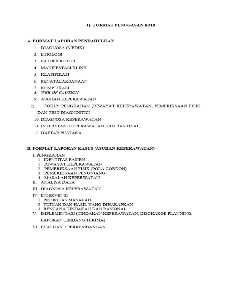 Format Laporan KMB | PDF