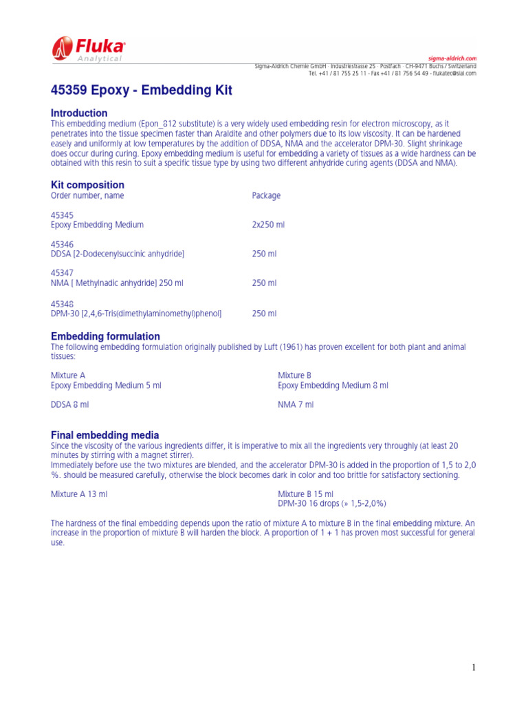 Epoxy-Embedding Kit | PDF | Epoxy | Materials