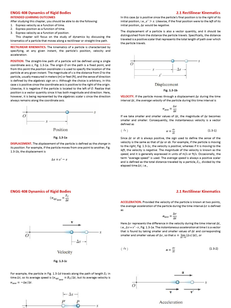 Understanding Rectilinear Kinematics | PDF | Velocity | Kinematics