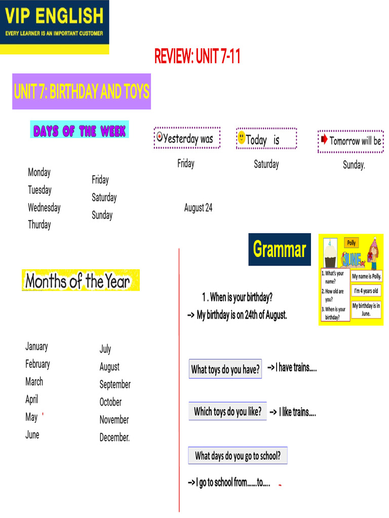 Review Unit 7-11 | PDF