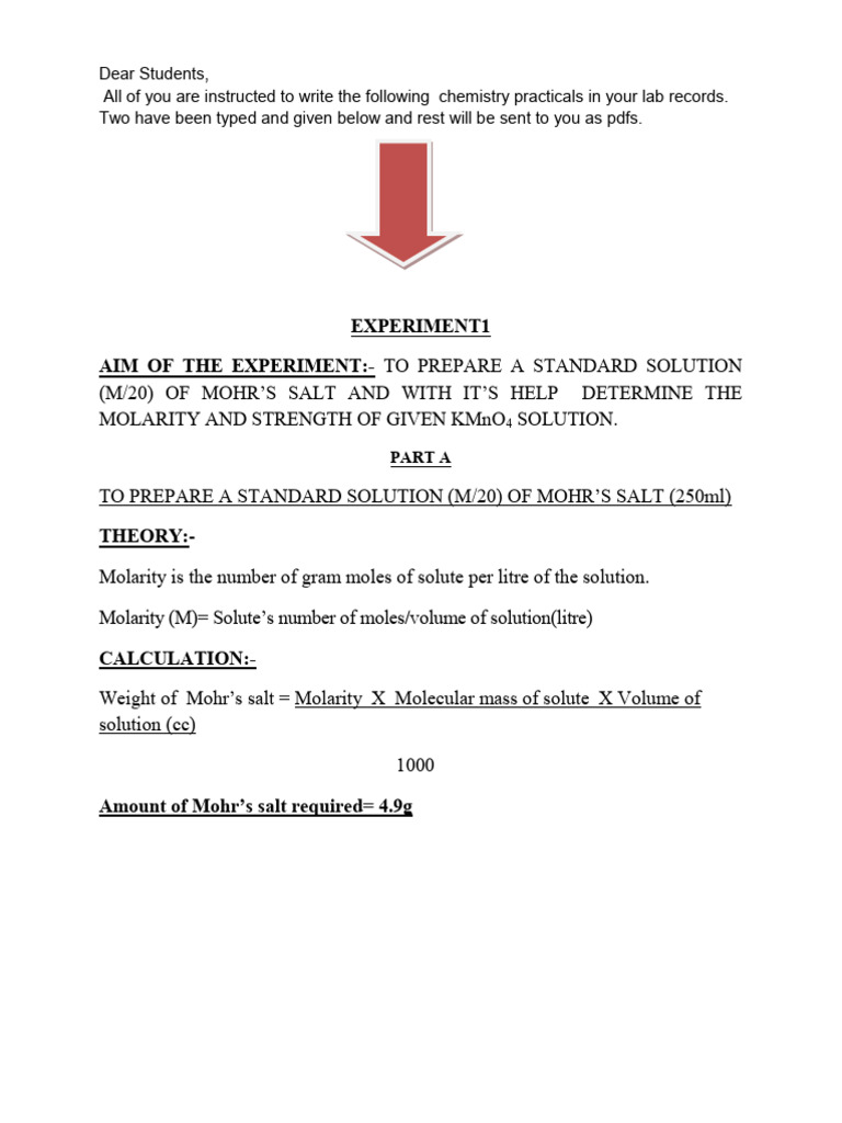 Experiment 1 and 2 | PDF | Titration | Chemistry