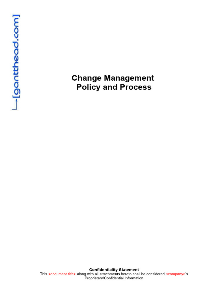 Change Management Policy and Process | PDF | Feasibility Study | Risk