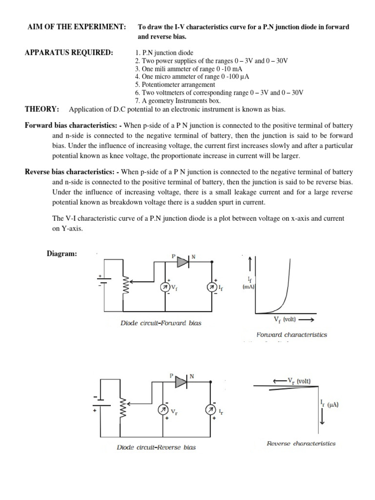 P N Junction Diode | PDF | P–N Junction | Voltage
