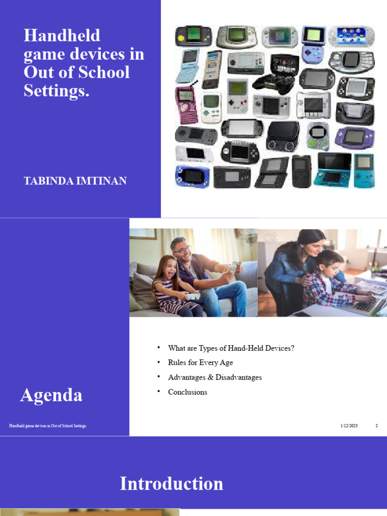 Handheld Game Devices for Kids' Learning | PDF | Gaming | Video Game ...