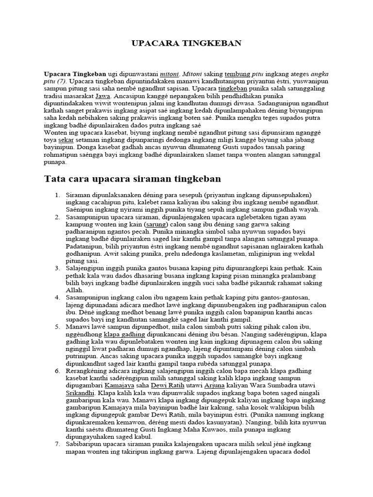Upacara Tingkeban | PDF