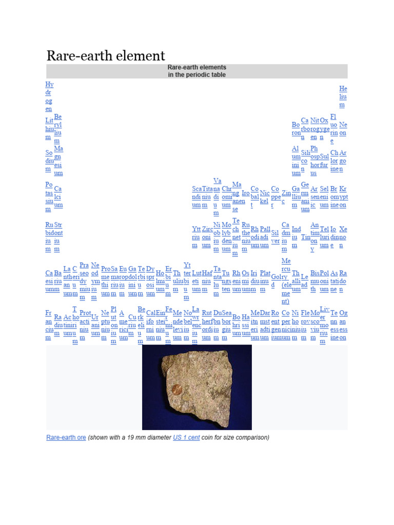 Rare Earth Elements | PDF | Lanthanide | Physical Sciences