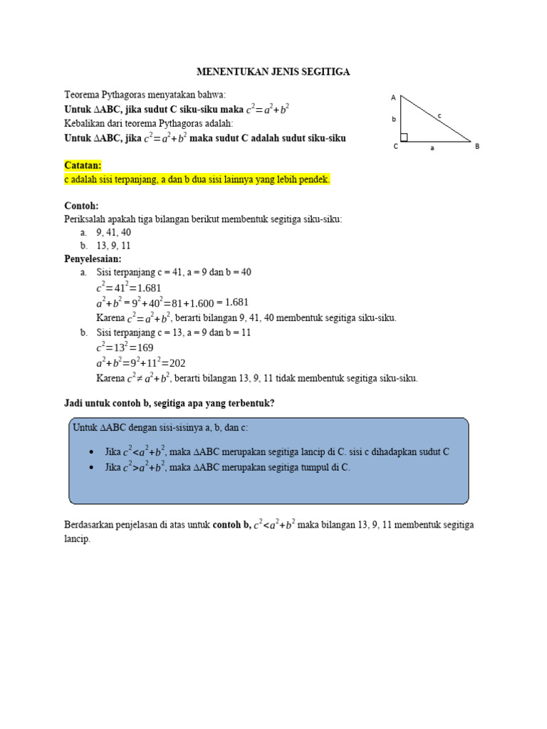 Menentukan Jenis Segitiga | PDF | Metode & Bahan Ajar