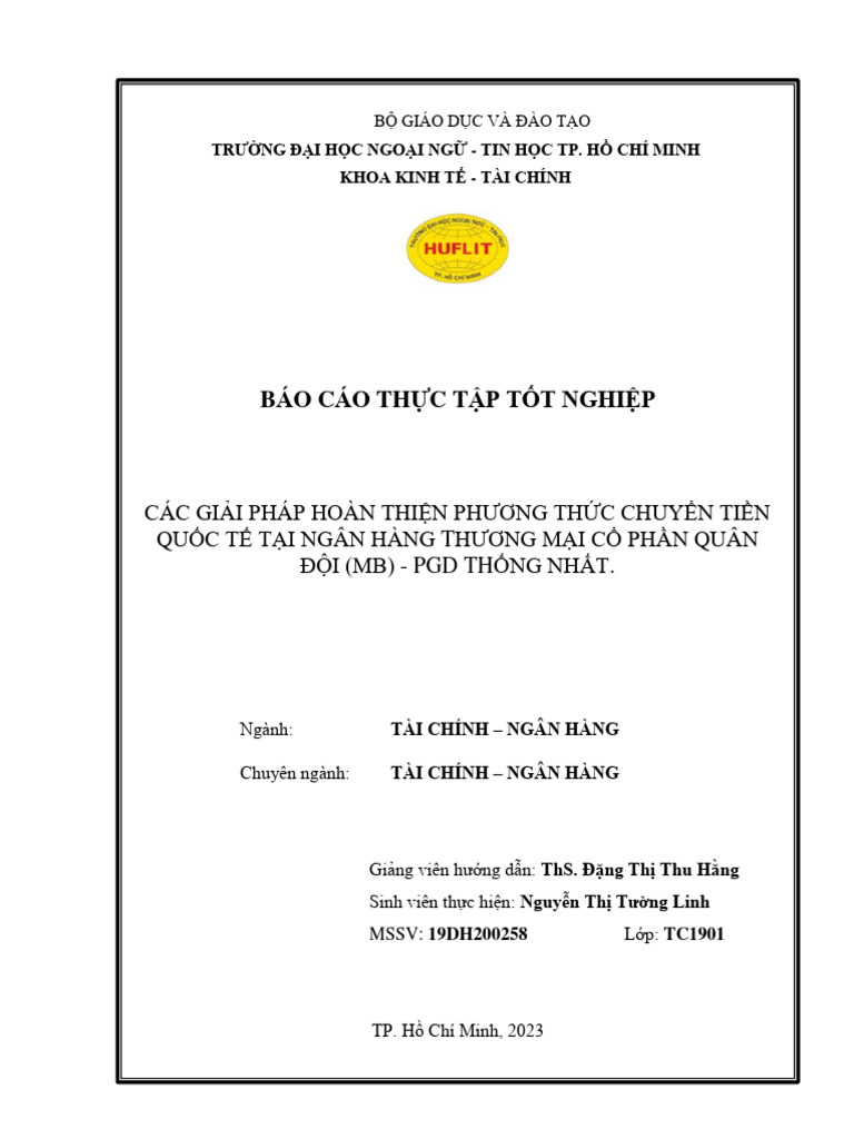 19DH200258 - Nguyễn Thị Tường Linh - BCTT Tốt Nghiệp | PDF