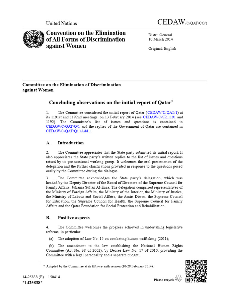 Cedaw: Convention On The Elimination of All Forms of Discrimination ...