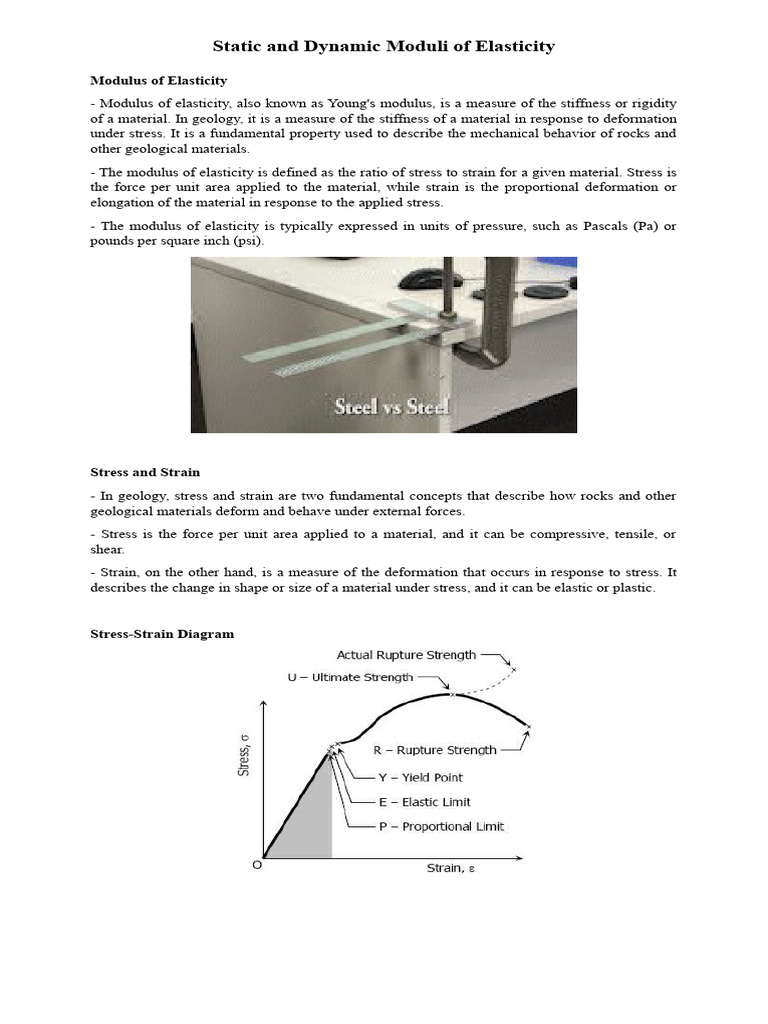 Static and Dynamic Moduli of Elasticity | PDF | Young's Modulus | Elasticity (Physics)