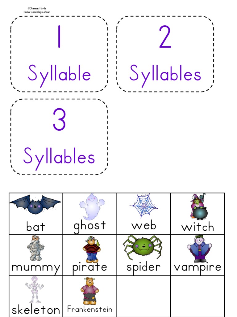 Halloween Syllable Sort