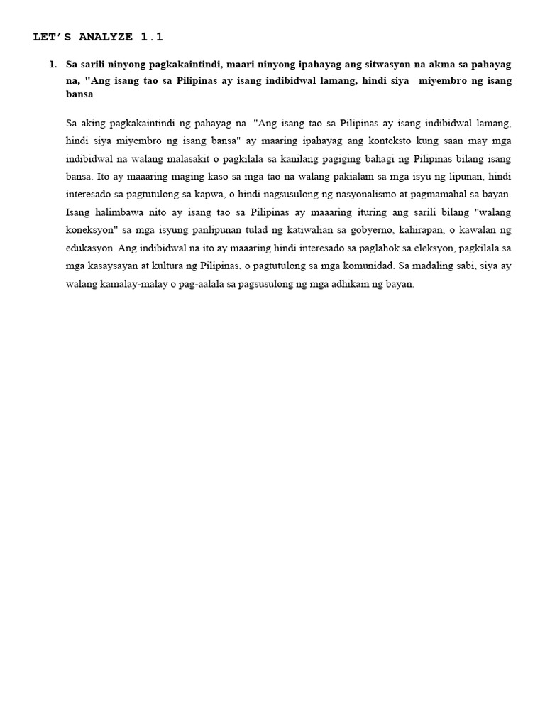 Let'S Analyze 1.1 | PDF