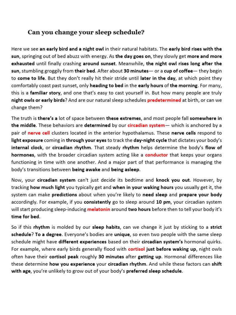 Changing Your Circadian Rhythm | PDF | Sleep | Circadian Rhythm