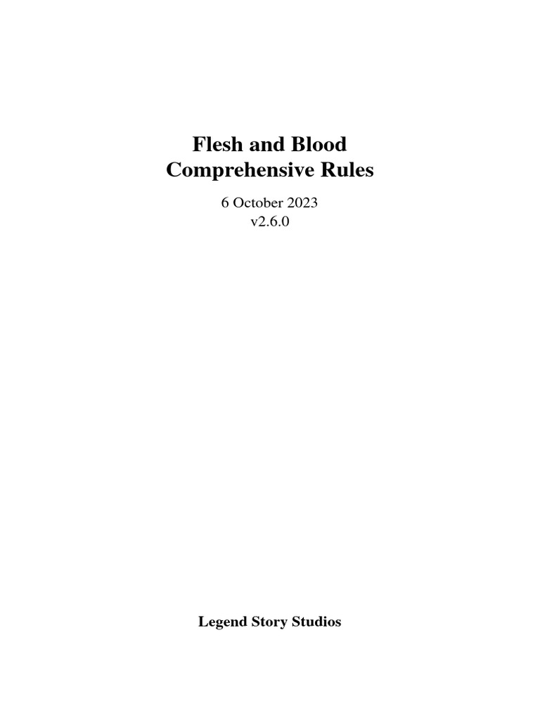 FaB Comprehensive Rules v2 6 0 | PDF | Software Engineering | Computer Programming