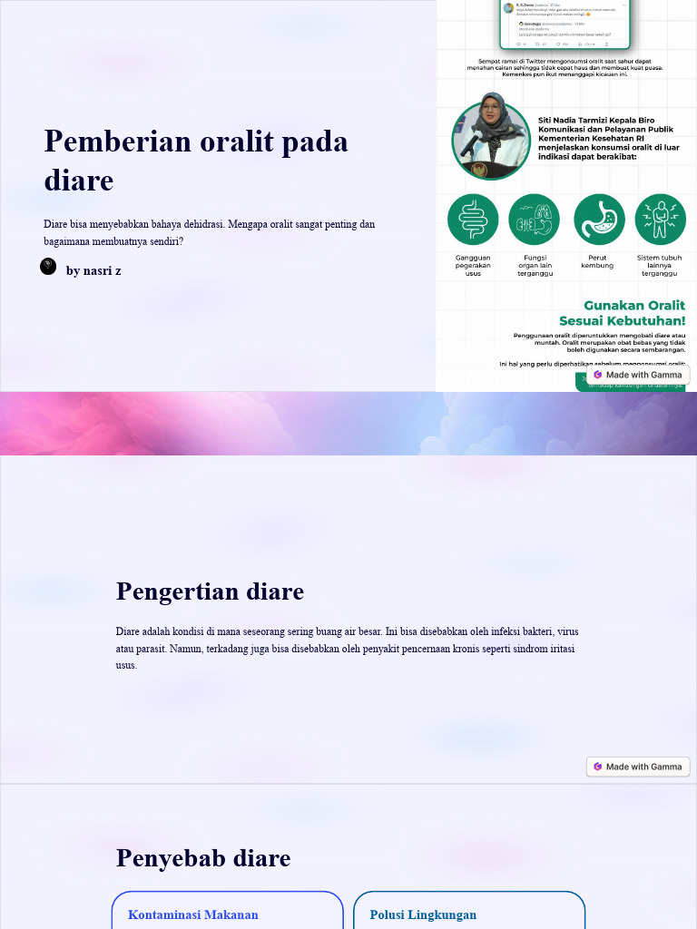 Pentingnya Oralit untuk Dehidrasi Diare | PDF | Kesehatan Holistik