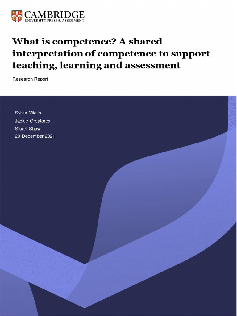 What Is Competence A Shared Interpretation of Competence To Support ...