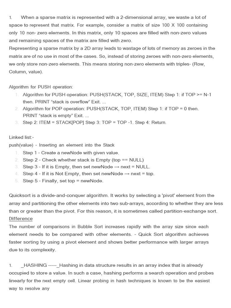 1.When a sparse matrix is represented with a 2-dimensional array, we ...