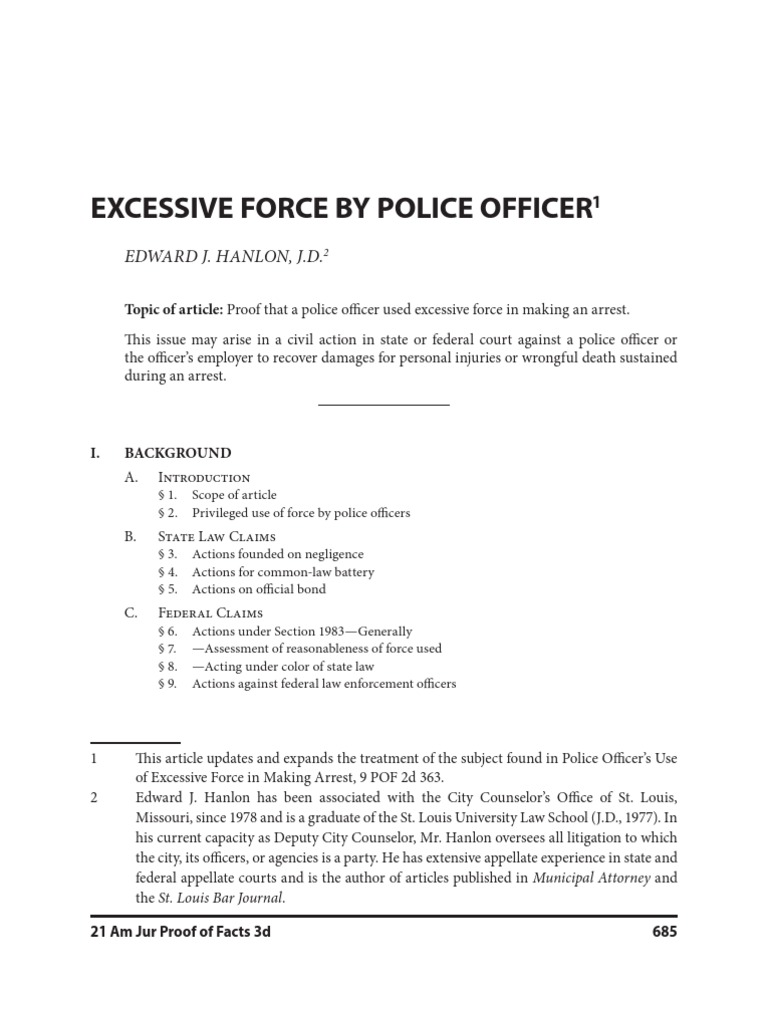 Expert Witness in Excessive Force Cases | PDF | Tort | Assault