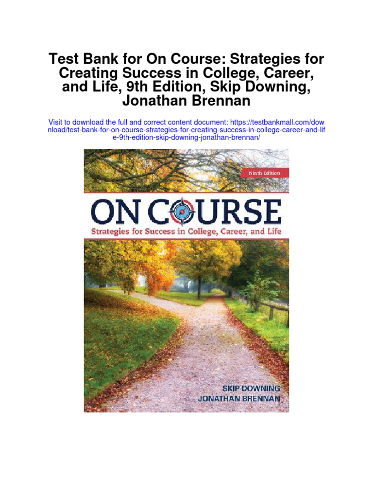 Test Bank For On Course Strategies For Creating Success in College ...