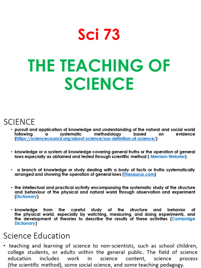 Teaching of Science | PDF | Science | Learning