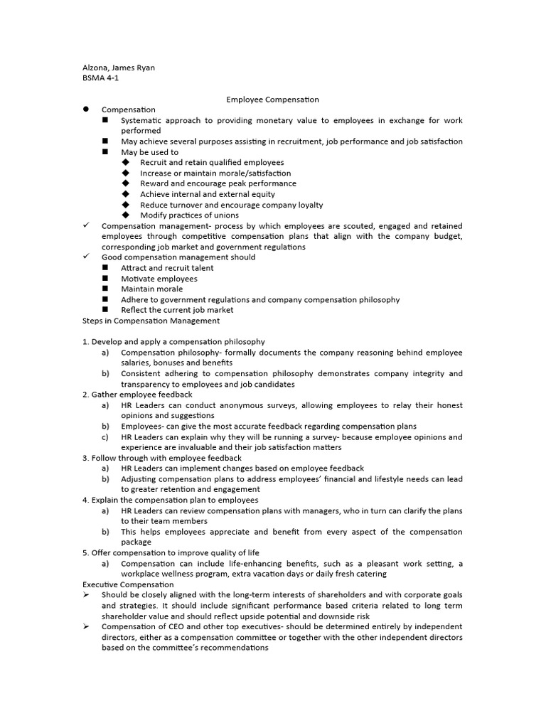 ALZONA - OE Employee Compensation | PDF | Employment | Salary