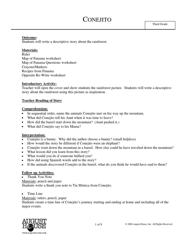 Ah Lesson Plan Conejito 3 | PDF | Panama Canal | Juice
