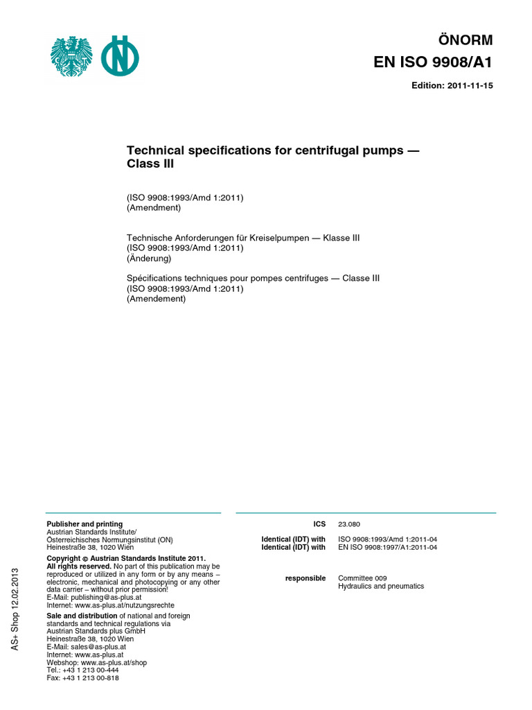 En Iso 9908 | PDF | International Organization For Standardization | Regulation