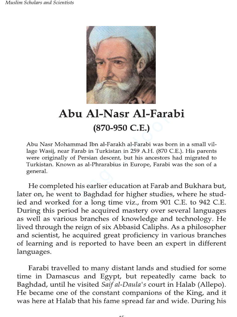 Abu Al-Nasr Al-Farabi | PDF