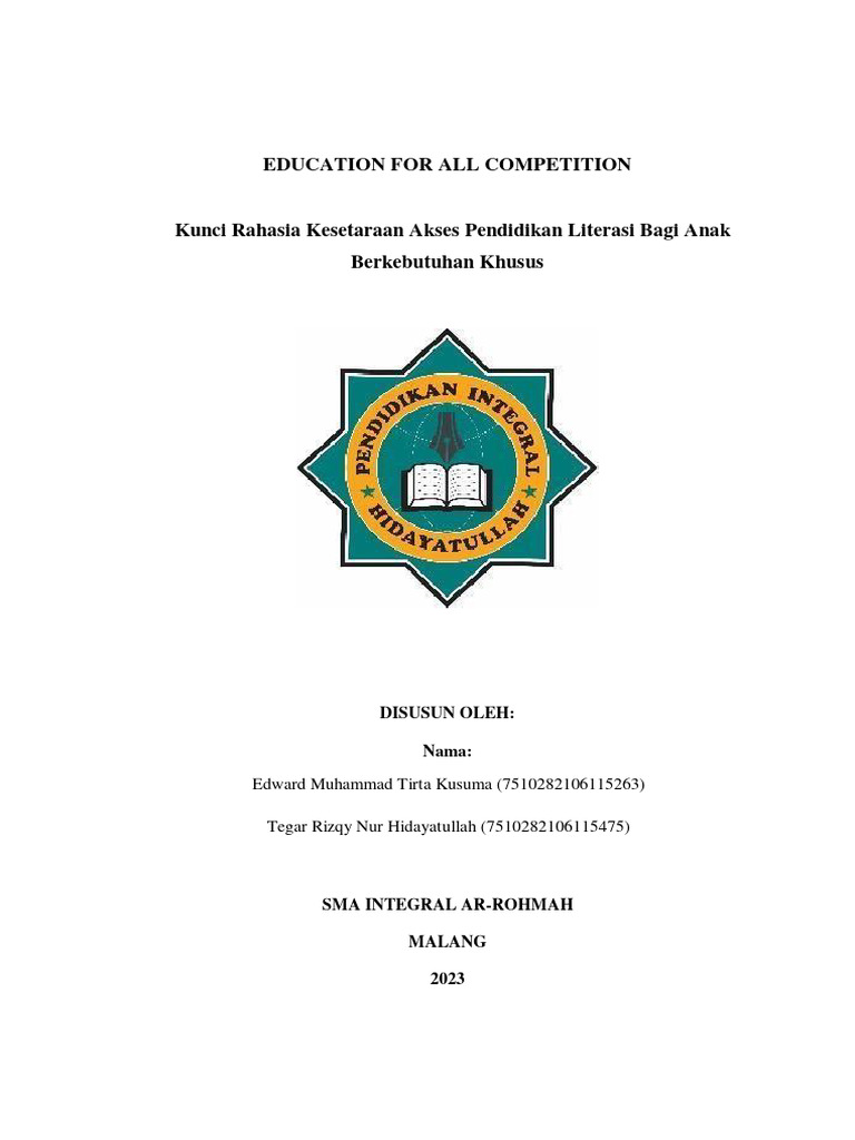 Tegar Rizqy, Edward Muhammad - SMA Integral Ar-Rohmah - Kunci Rahasia ...