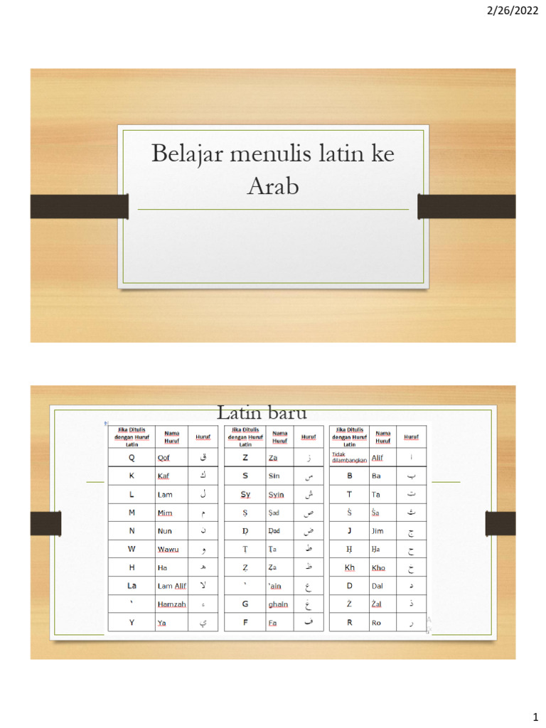 Menulis Latin Arab Kelas 3 | PDF