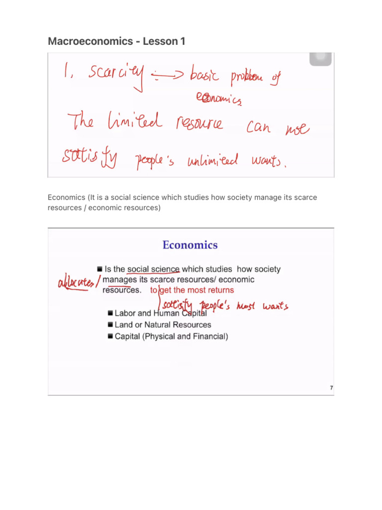 Macroeconomics - Lesson 1 | PDF | Science & Mathematics